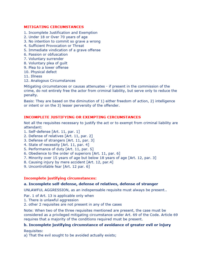 MITIGATING CIRCUMSTANCES | PDF