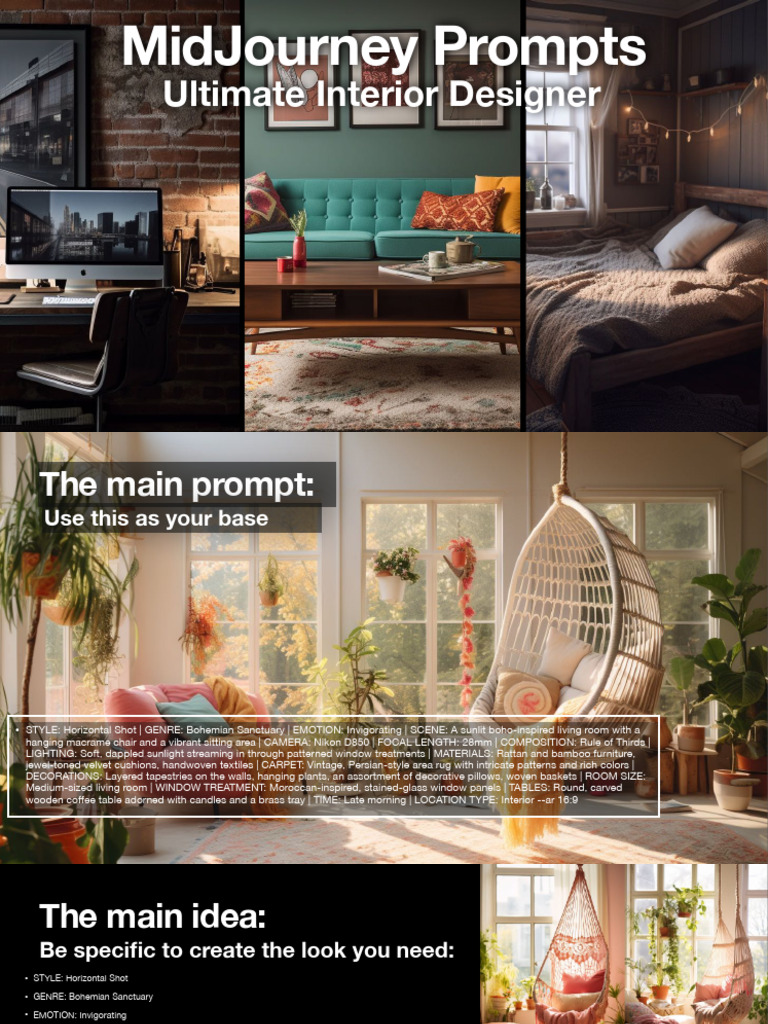 MidJourney Interior Design Prompts | PDF