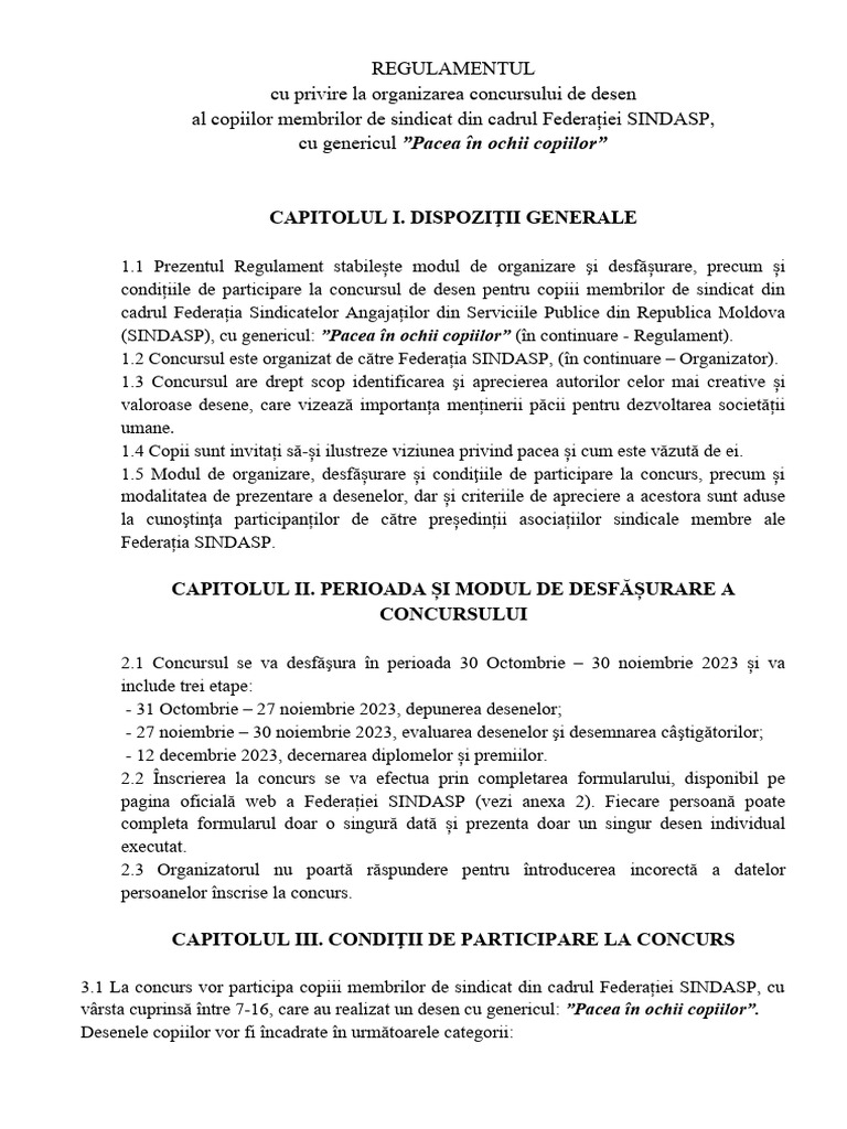 1.1. Anexă REGULAMENTUL Desen | PDF