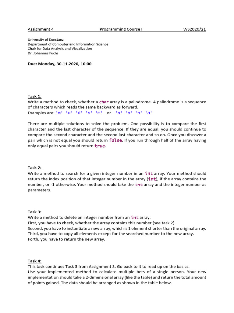 Programming Assignment: Palindrome & Array Methods | PDF