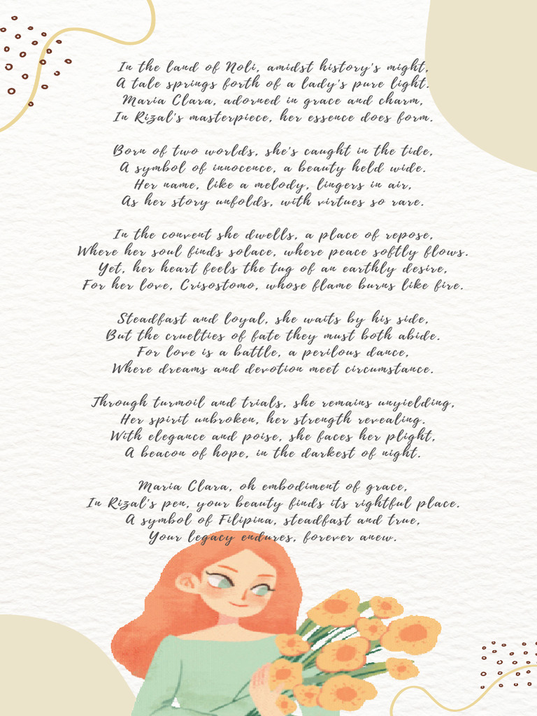 Noli Me Tangere - Poem About Maria Clara | PDF