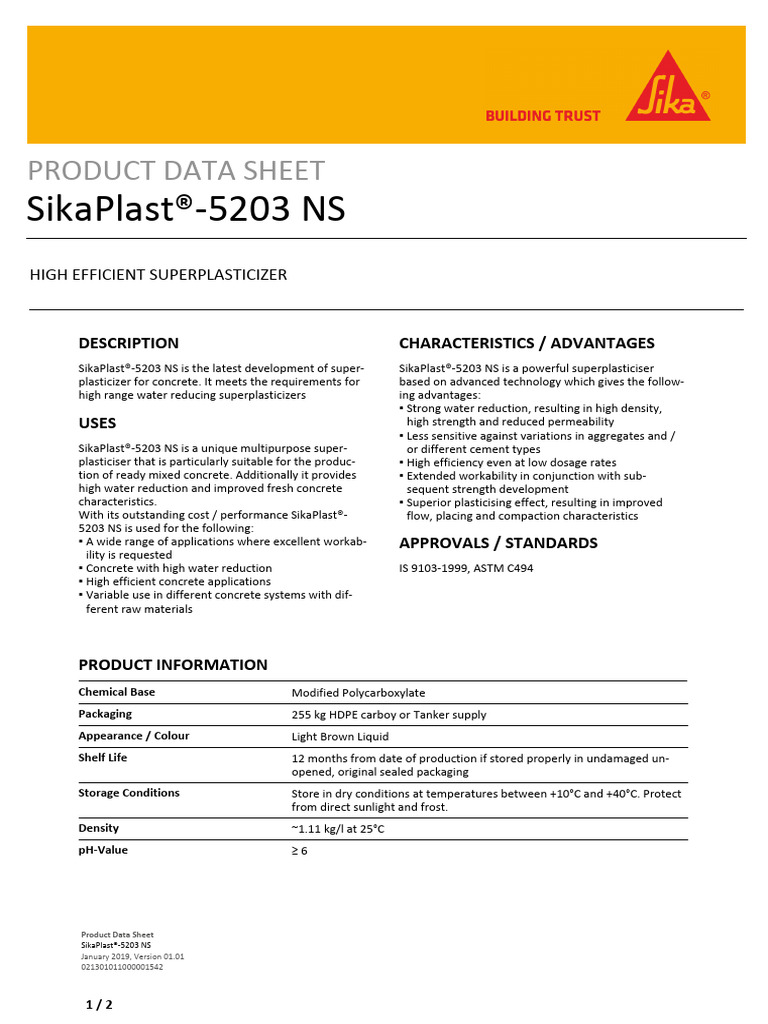 Sikaplast - 5203 Ns | PDF
