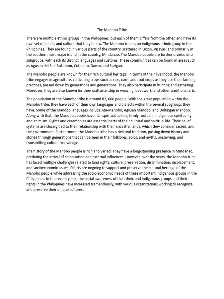 Manobo Tribe Math | PDF | Ethnic Groups | Ethnicity