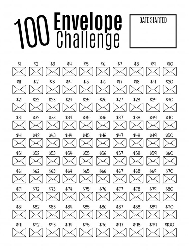 100-Envelope-Challenge-Template | PDF