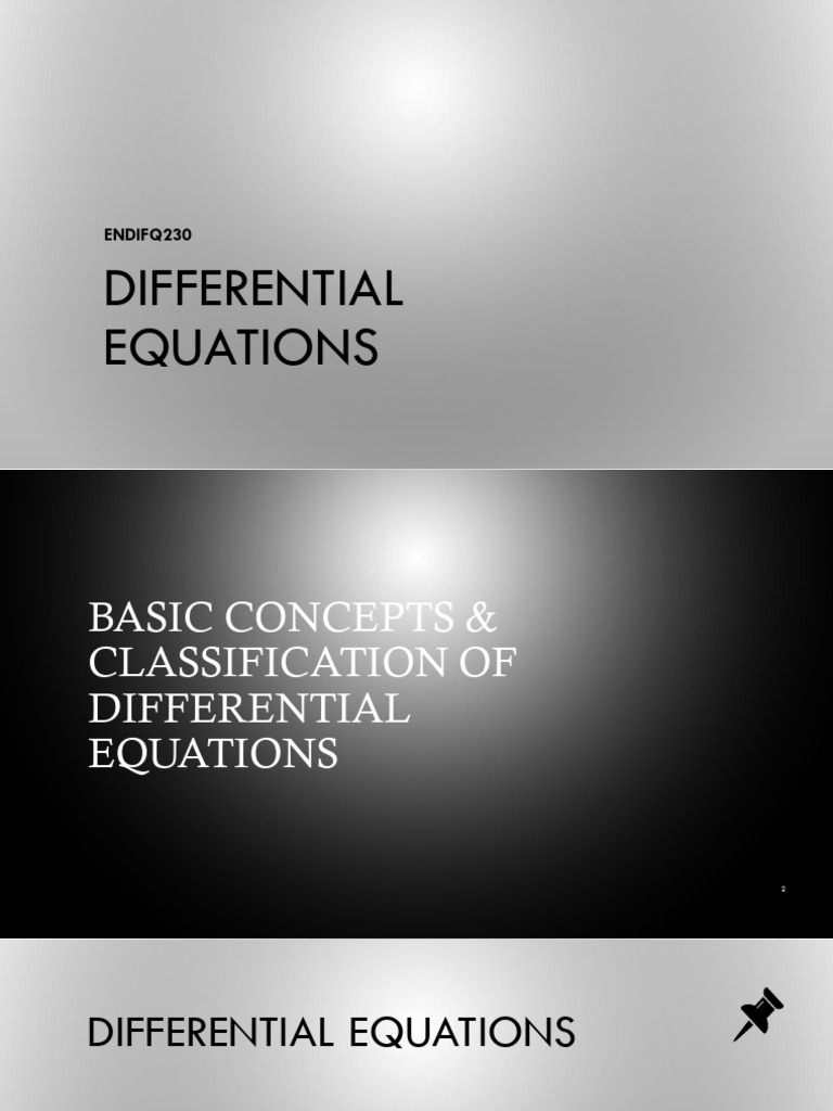 01 Basic Concepts and Classification of Differential Equations | PDF | Differential Equations ...