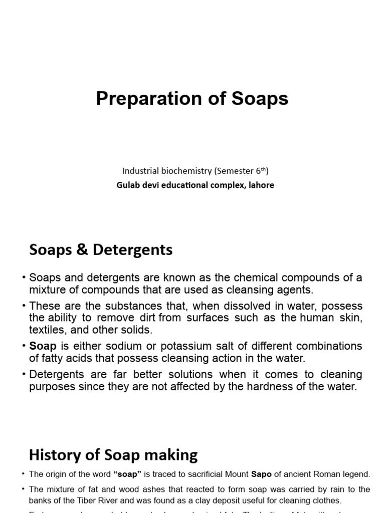 Preparation of Soaps | PDF | Cooking, Food & Wine