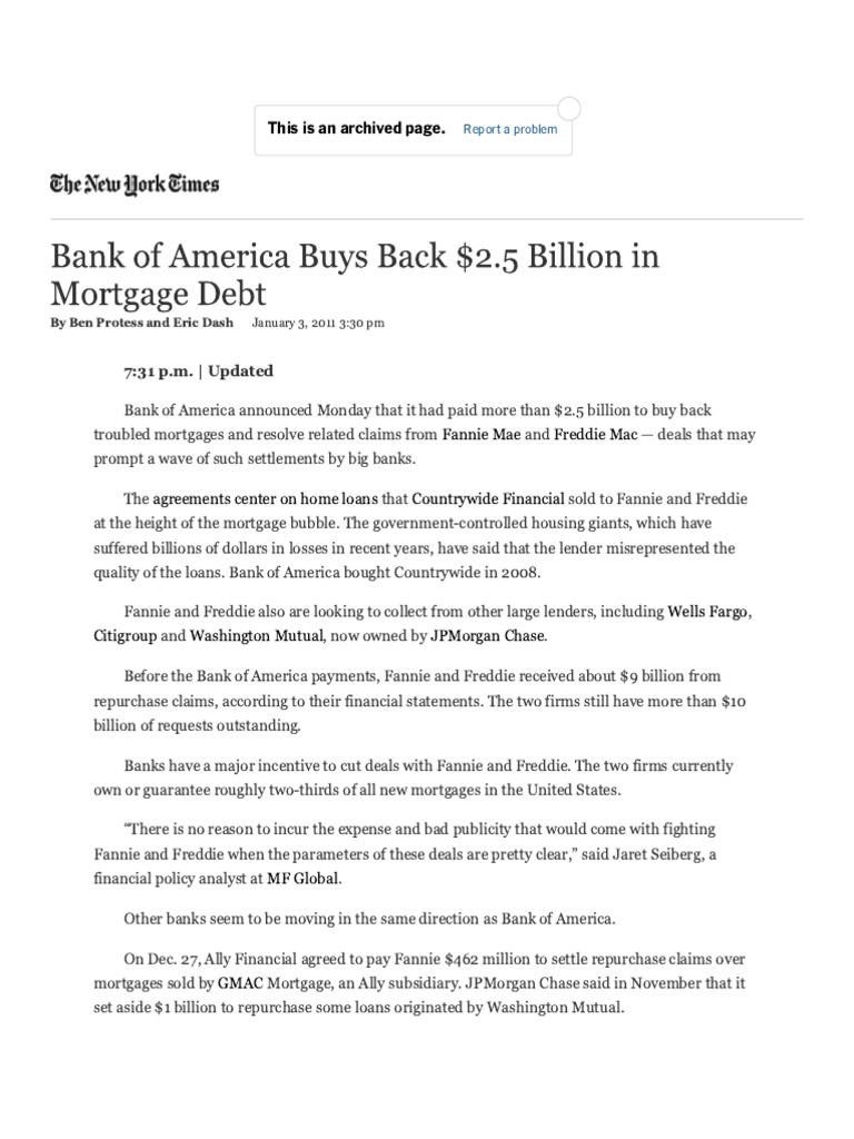 Bank of America Reaches Deal With Fanni.. | PDF