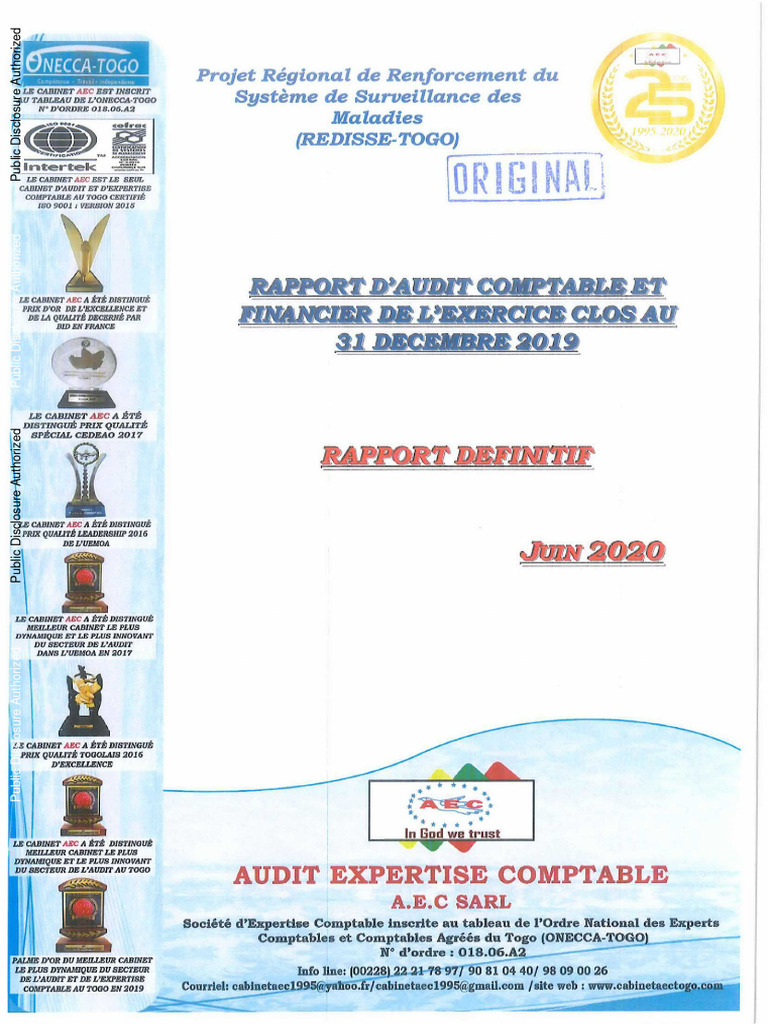 Rapport Audit Compte Redisse 2019 | PDF | Affaires | Ordinateurs