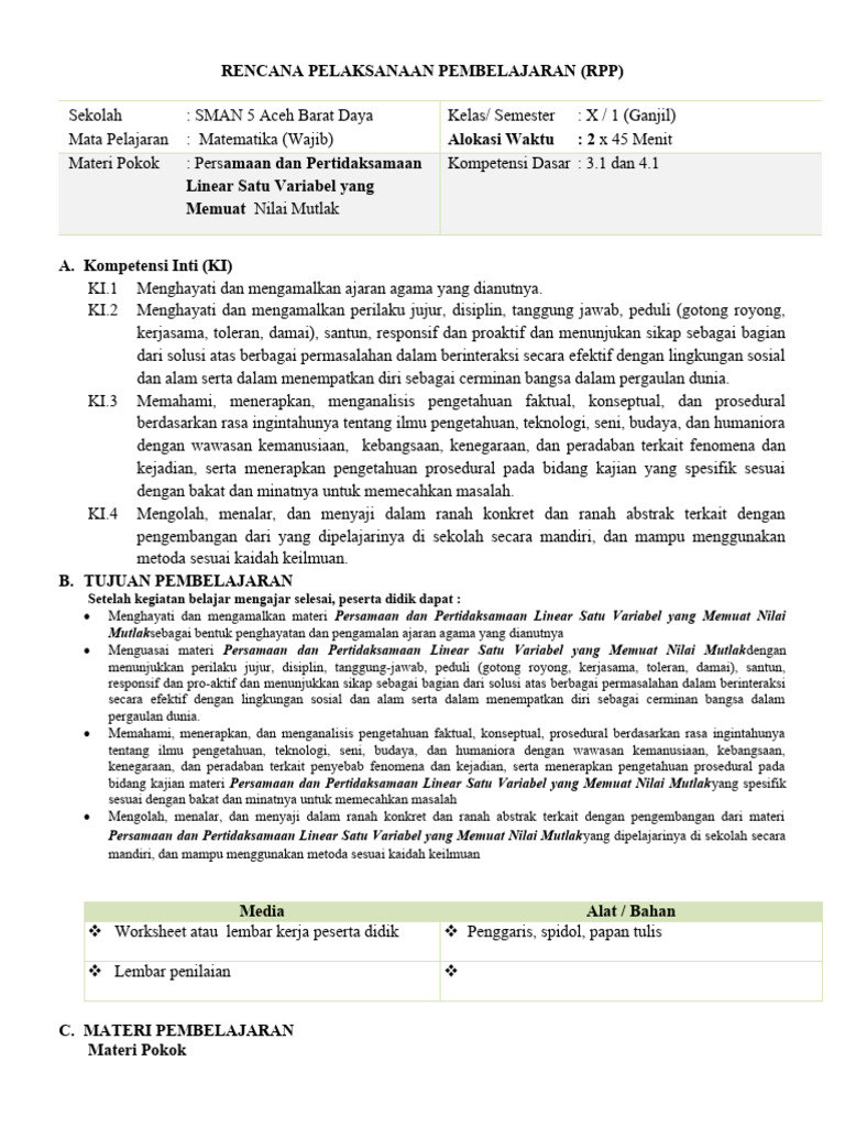 RPP Terbaru | PDF | Karier & Perkembangan