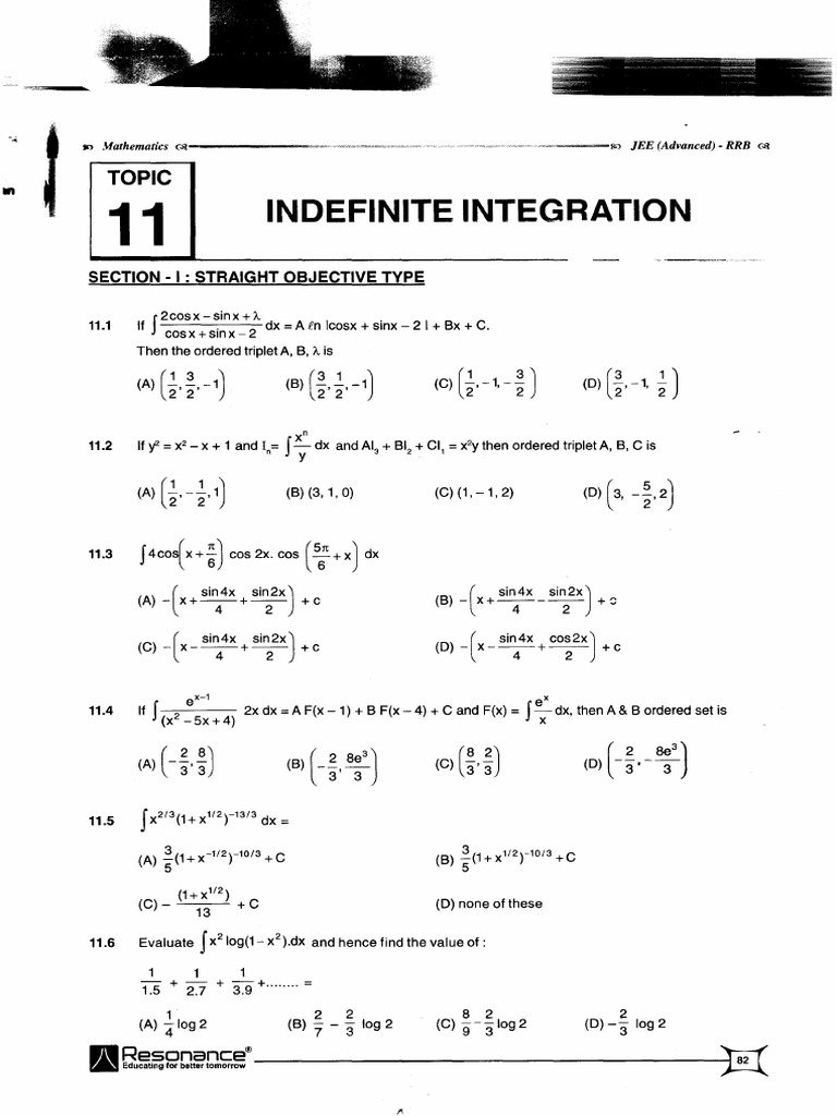 Chapter 11 Indefinite Integration | PDF