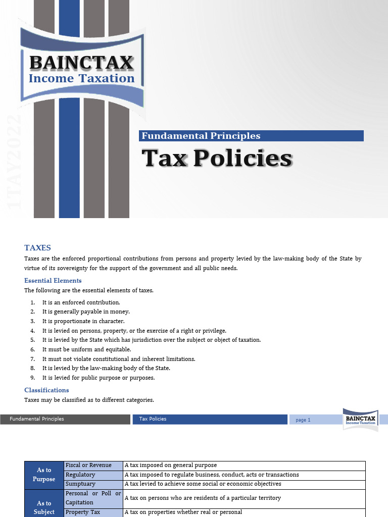 Module 02 - Tax Policies | PDF