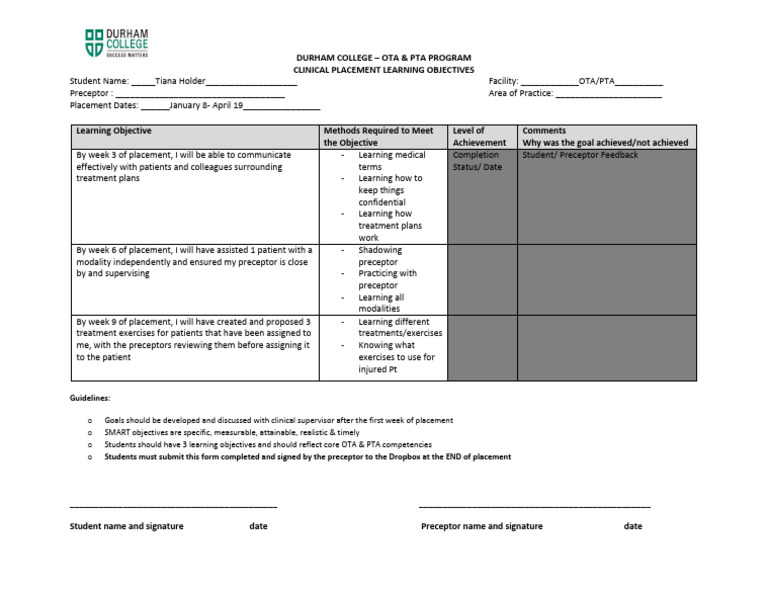 Sample Smart Goals On DC Template | PDF | Public Services | Clinical ...