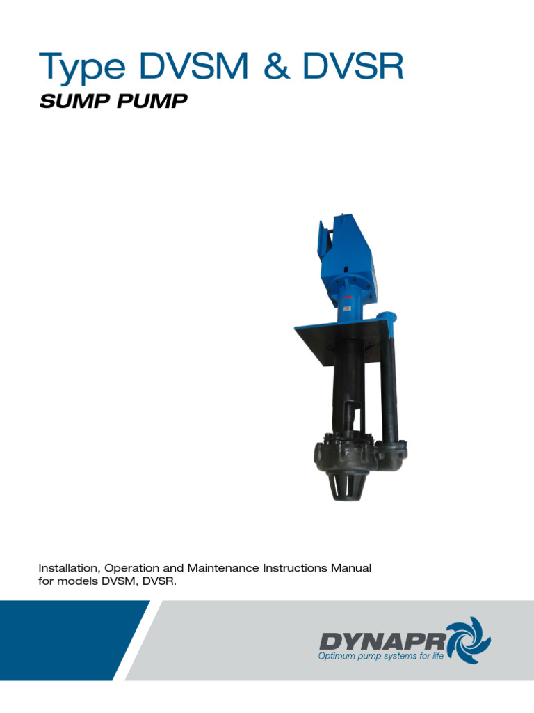 DVSM DVSR Sump Pump Manual 20210816 | PDF