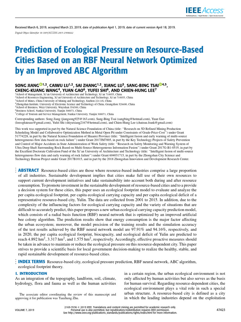 Prediction of Ecological Pressure On Resource-Based Cities Based On An RBF Neural Network ...