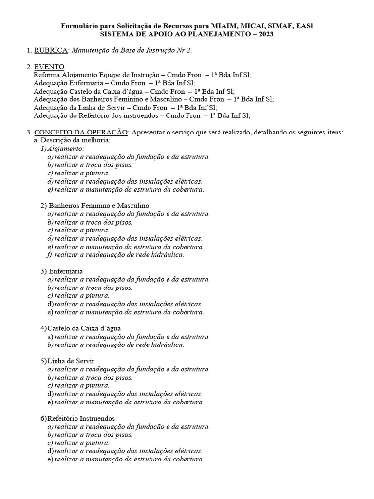 Formul Rio para Solicita o MICAI BI2 | PDF