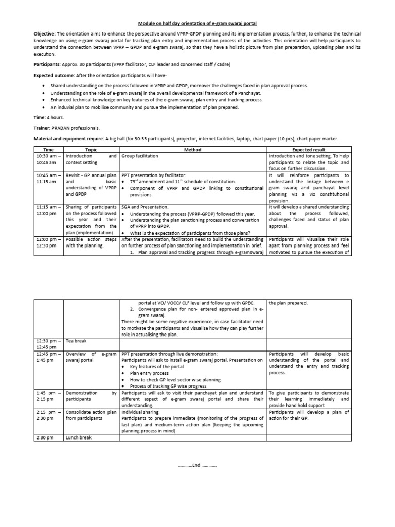 Module On e Gram Swaraj TRG - JSLPS | PDF | Learning | Human Communication
