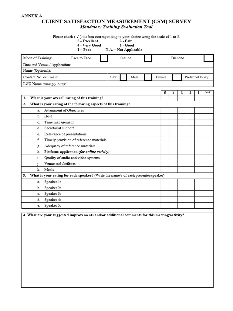 Annex A - CSM Form MT Evaluation Tool | PDF