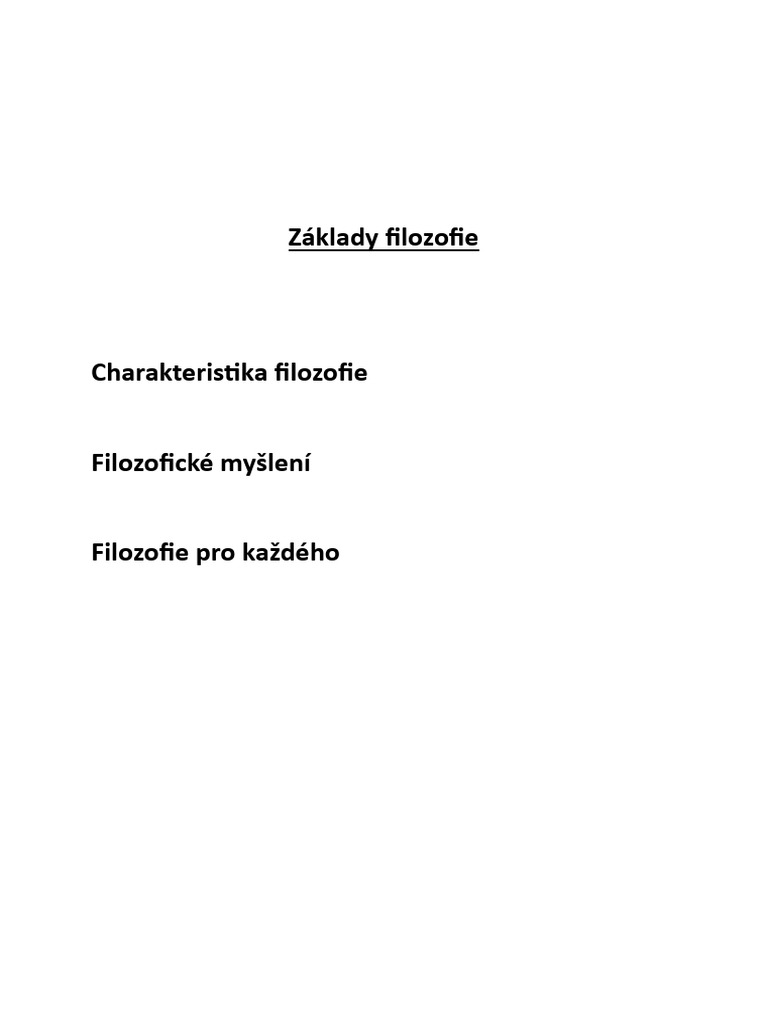 Základy Filozofie | PDF