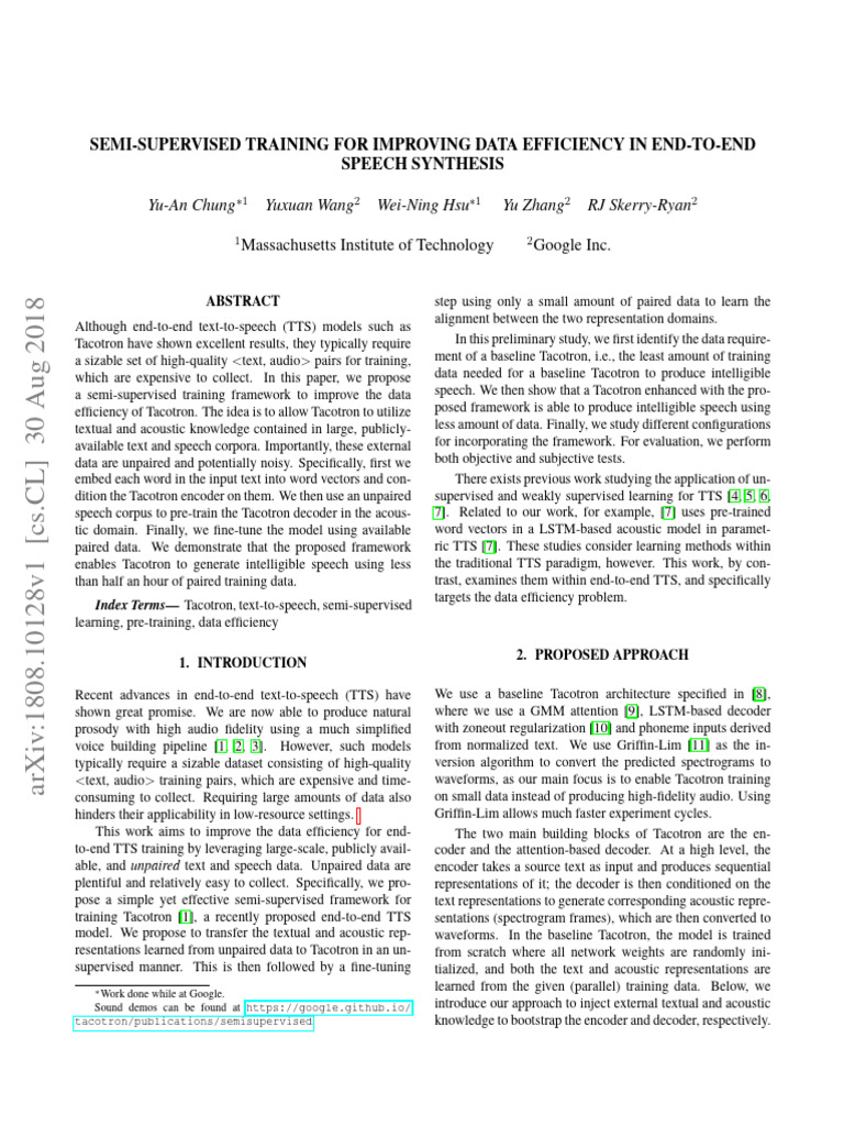 SEMI-SUPERVISED TRAINING FOR IMPROVING DATA EFFICIENCY | PDF