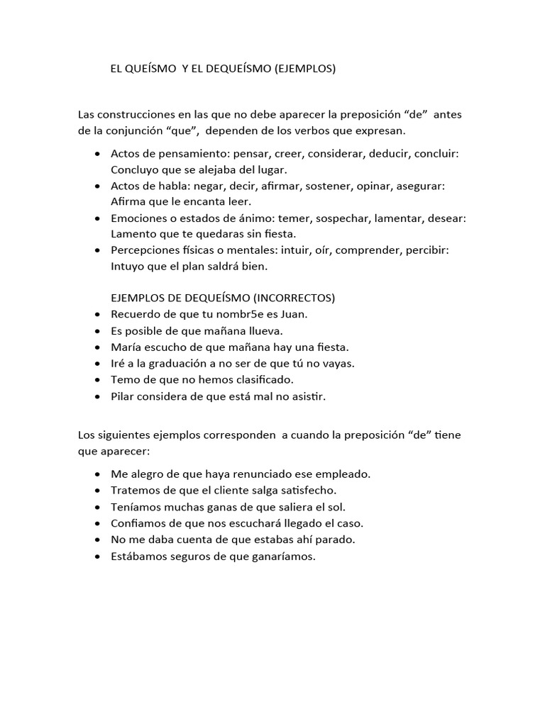 EL QUEÍSMO Y EL DEQUEÍSMO (ejercicios) | PDF EL QUEÍSMO Y EL DEQUEÍSMO (ejercicios) | PDF