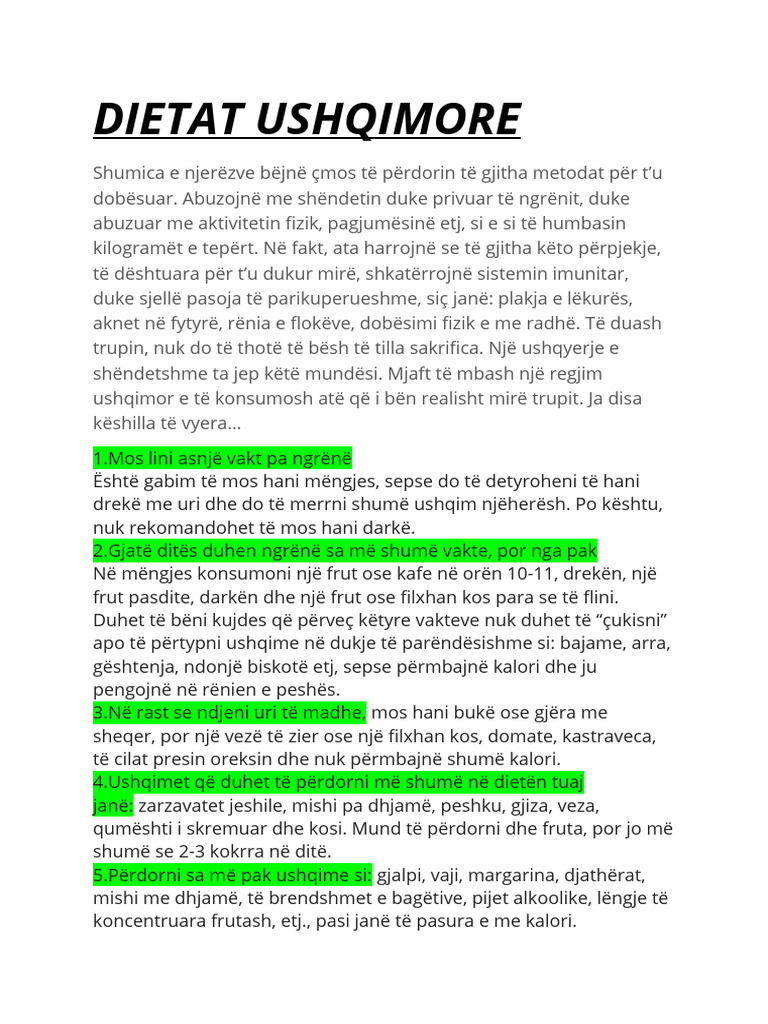 Dietat Ushqimore | PDF