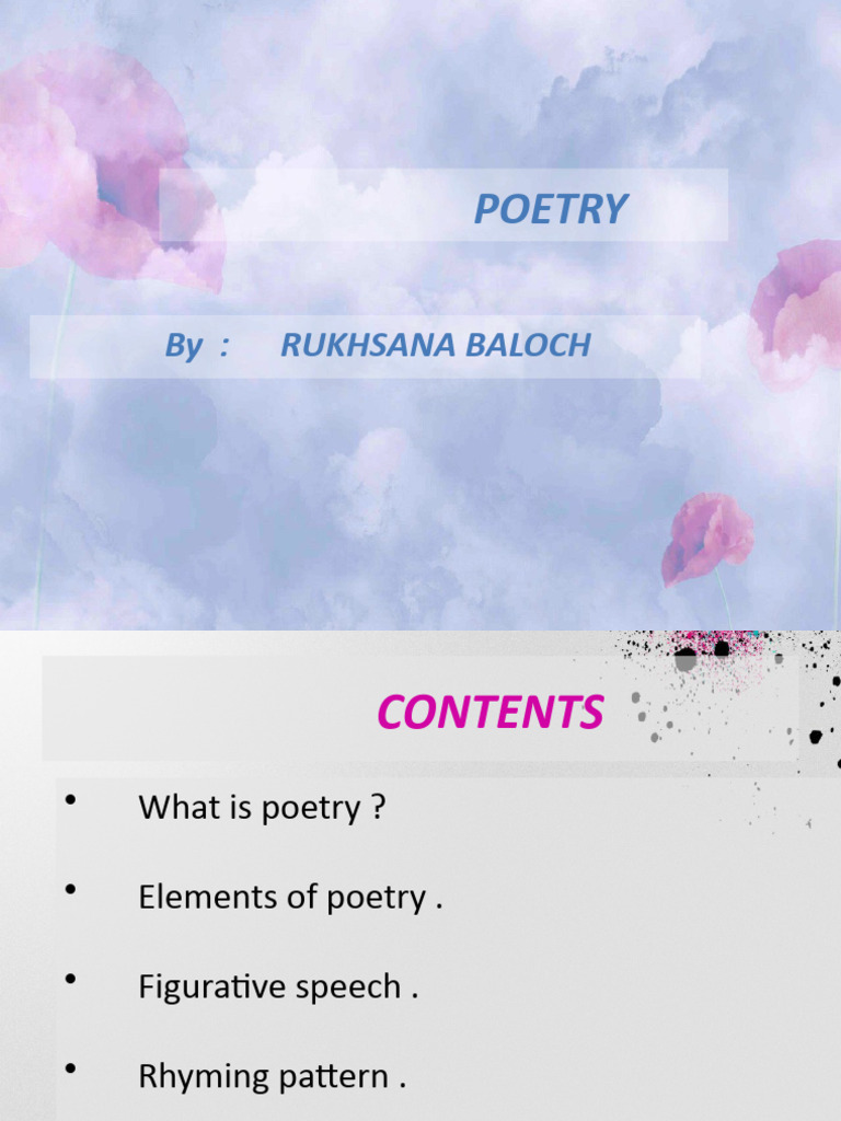 Presentation Poetry | PDF | Poetry | Stanzaic Form