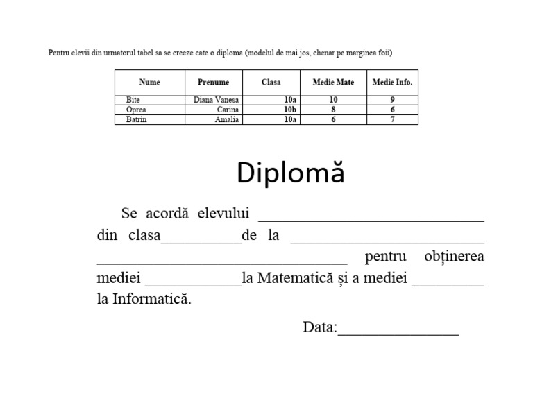 Diploma de Participare | PDF