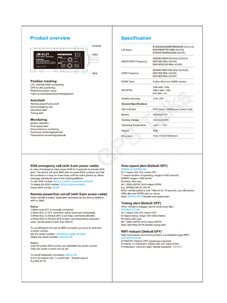 JM-VL01 Tracker and Router - User Manual | PDF