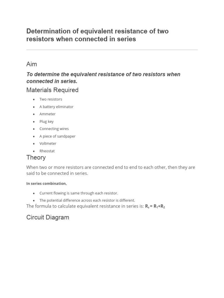 Experiment No. 5 | PDF | Series And Parallel Circuits | Resistor