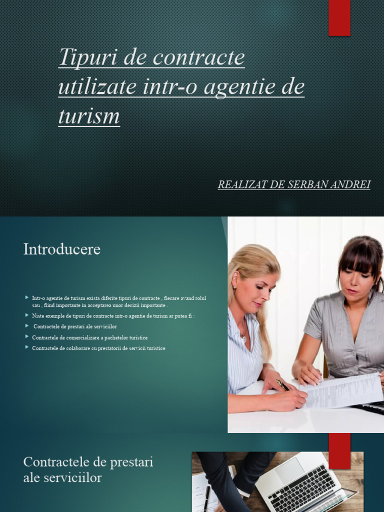 Tipuri de Contracte Utilizate Intr-O Agentie de Turism | PDF