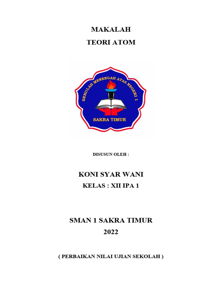 Makalah Teori Atom | PDF | Teknologi & Rekayasa