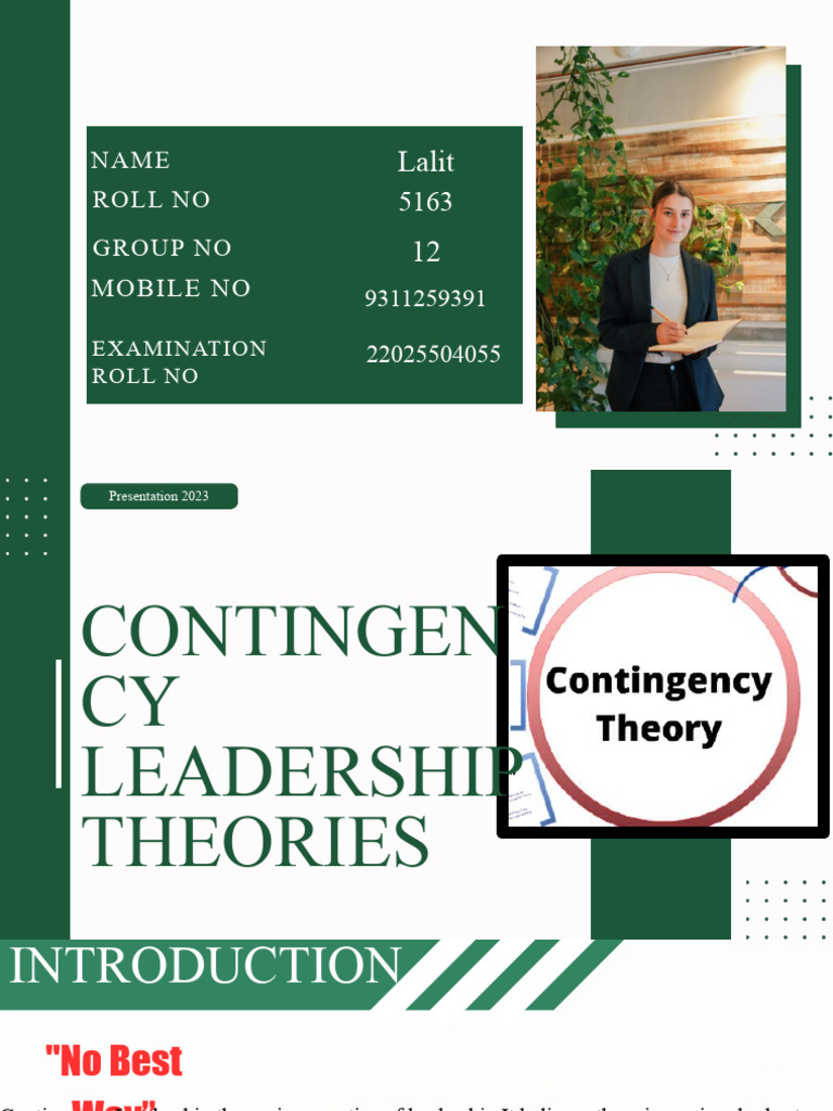 Contingency Leadership Theories | PDF | Leadership | Control (Social ...