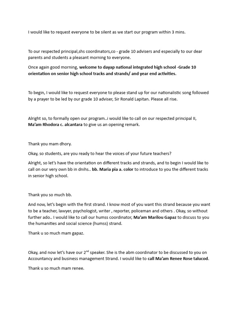 Script Shs Orientation Moving Up Pdf