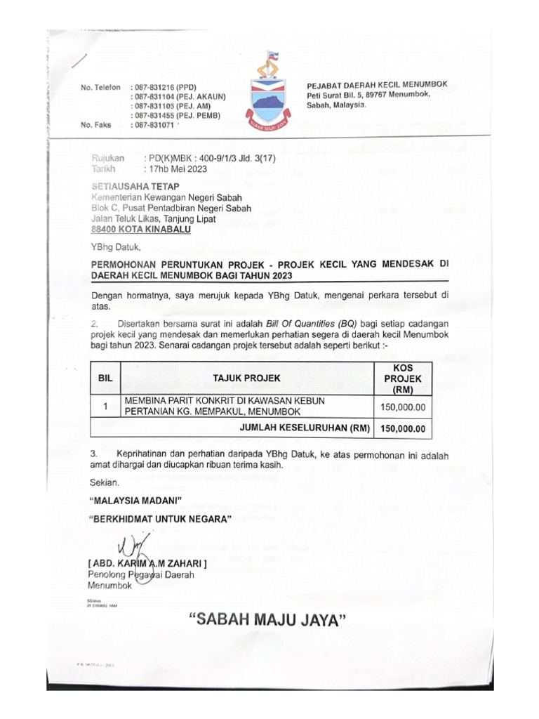 Bina Parit Konkrit Kawasan Kebun Mempakul | PDF