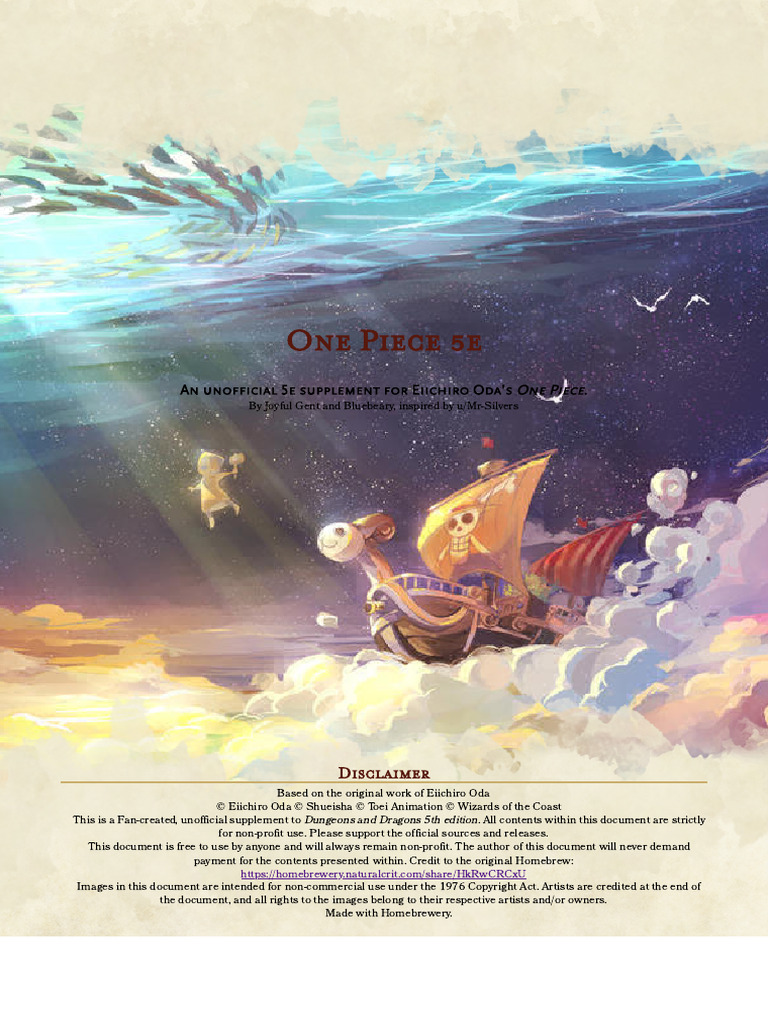 One Piece D&D 5e - The Homebrewery | PDF | Dungeons & Dragons | Mermaid