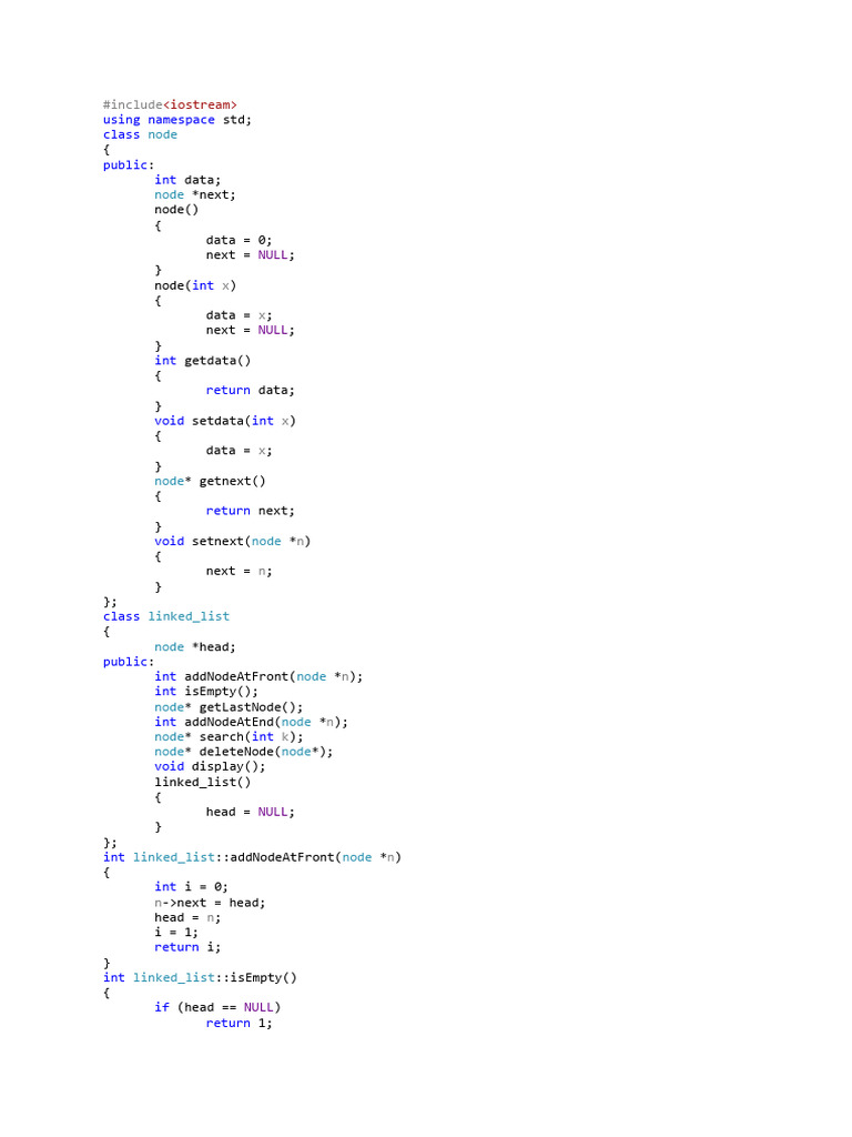Link List | PDF | Object Oriented Programming | Programming Paradigms