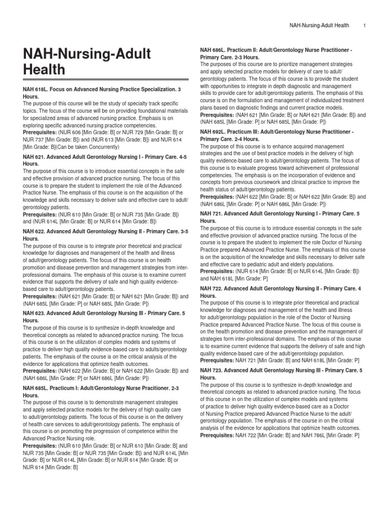 NAH-Nursing-Adult Health | PDF | Nursing | Primary Care