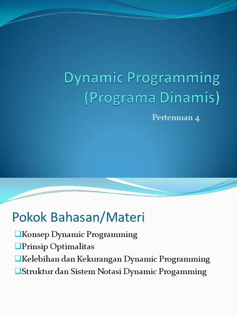 SDB 4 Programa Dinamis | PDF