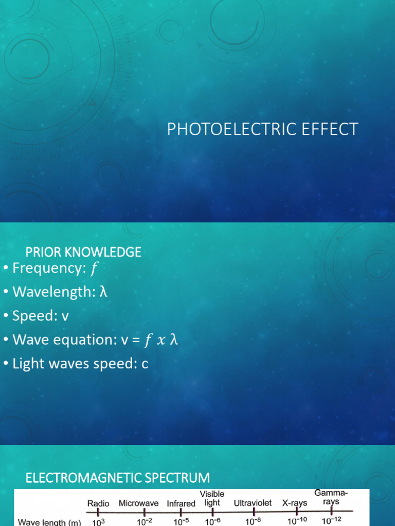 Photoelectric Effect | PDF | Teaching Methods & Materials | Technology ...