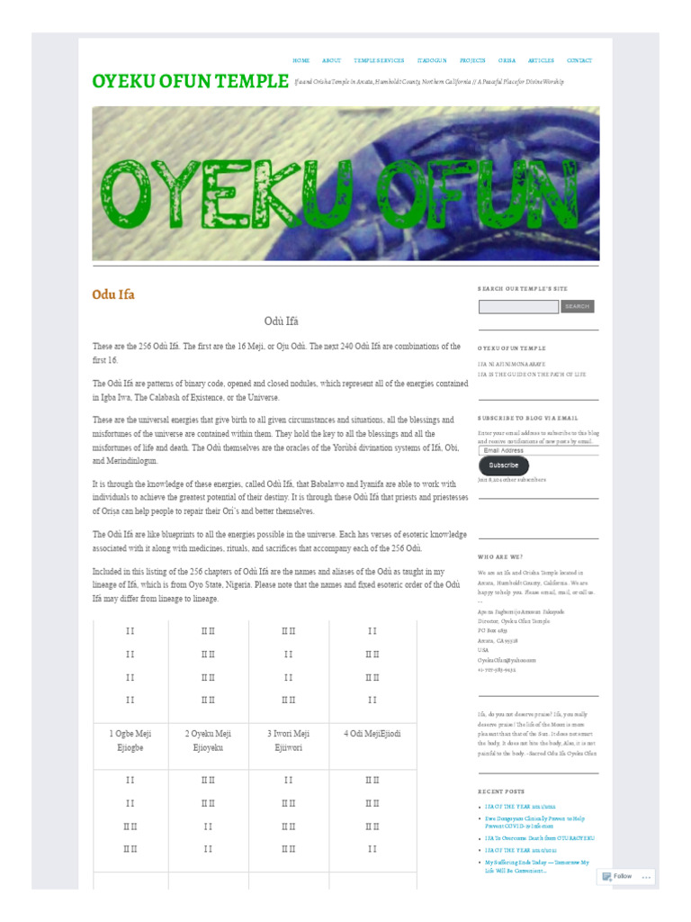 Oyekuofun Org Odu Ifa | PDF