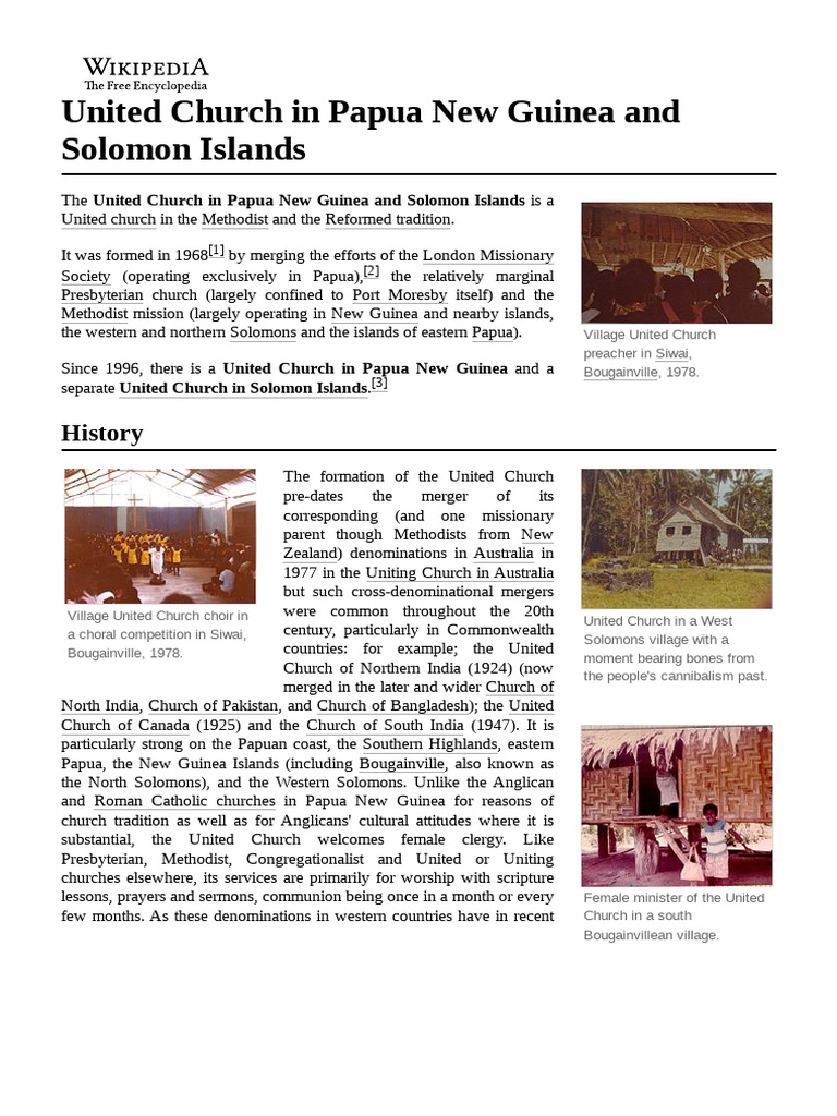 United Church in PNG and Solomon Islands | PDF | Christian ...