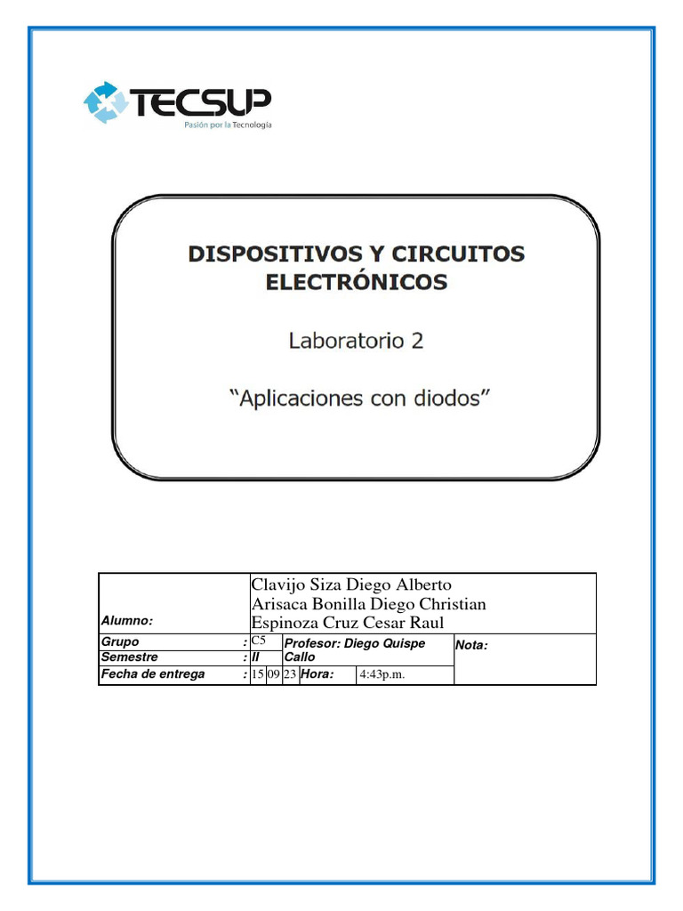 Lab 2 - Diodos | PDF | Diodo | Rectificador