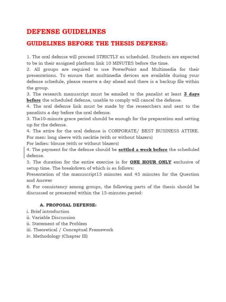 Defense Guidelines 2021 | Download Free PDF | Thesis | Editing