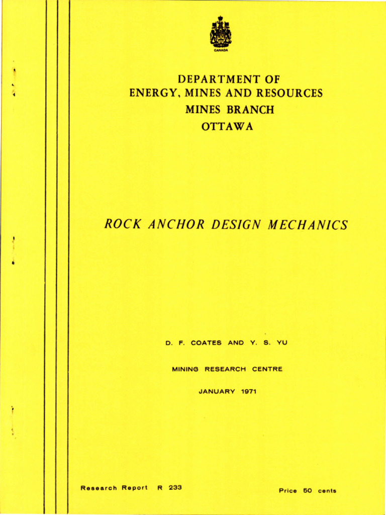 Rock Anchor Design Mechanics | PDF