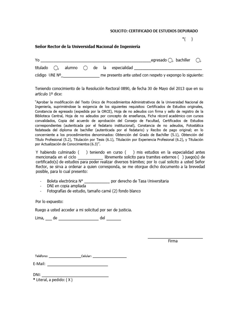 Formato Certificado Depurado | PDF