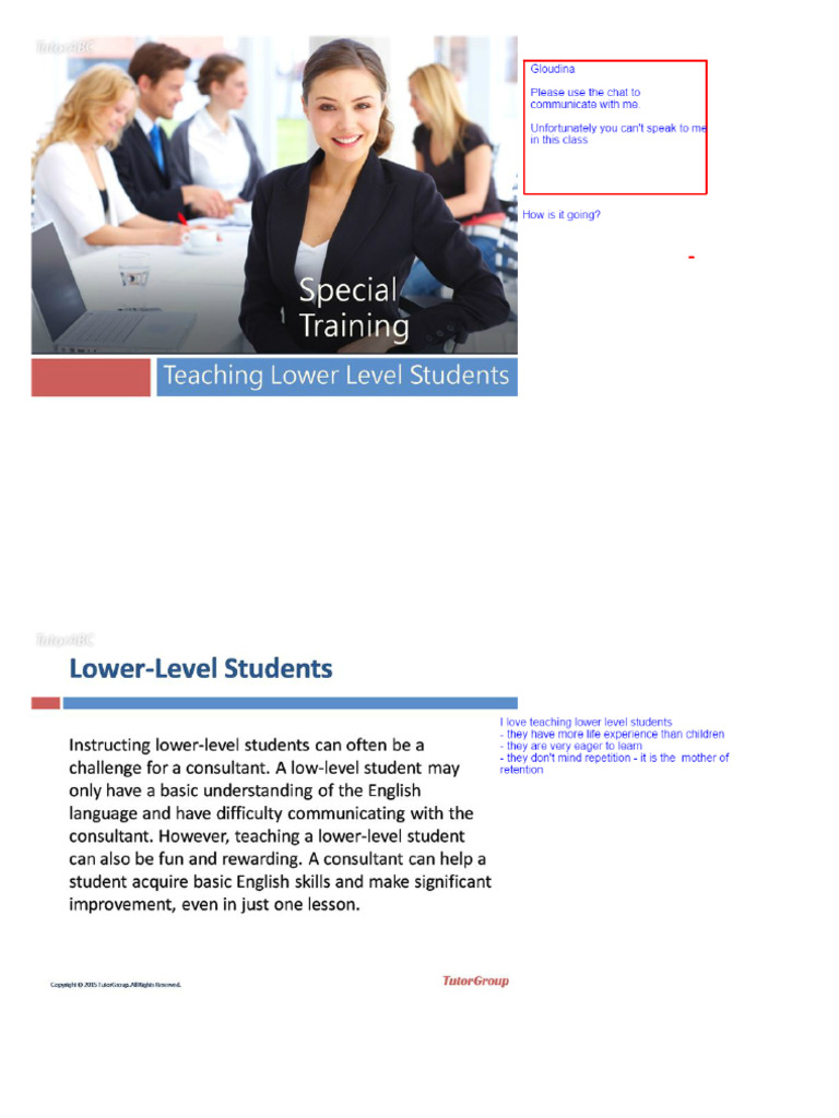 Teaching Lower Level Students | PDF