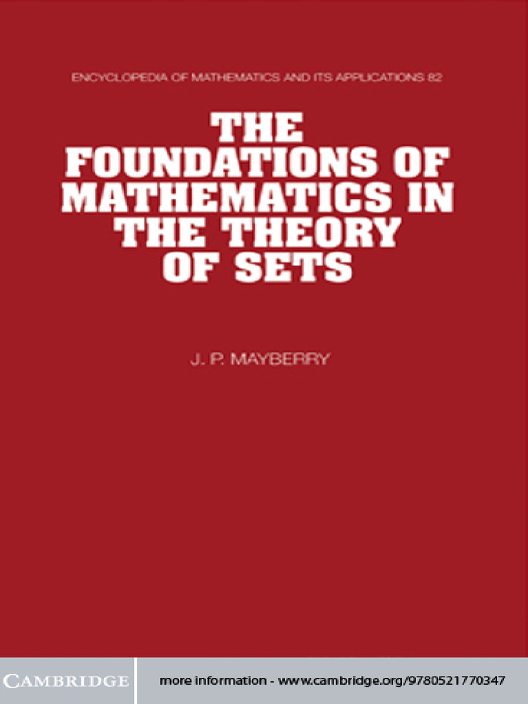 (Encyclopedia of Mathematics and Its Applications) John P. Mayberry-The Foundations of ...