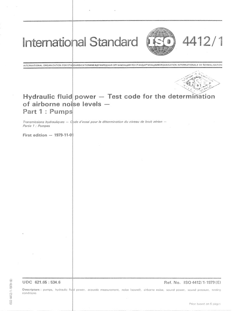 Iso4412 1-1979 | PDF