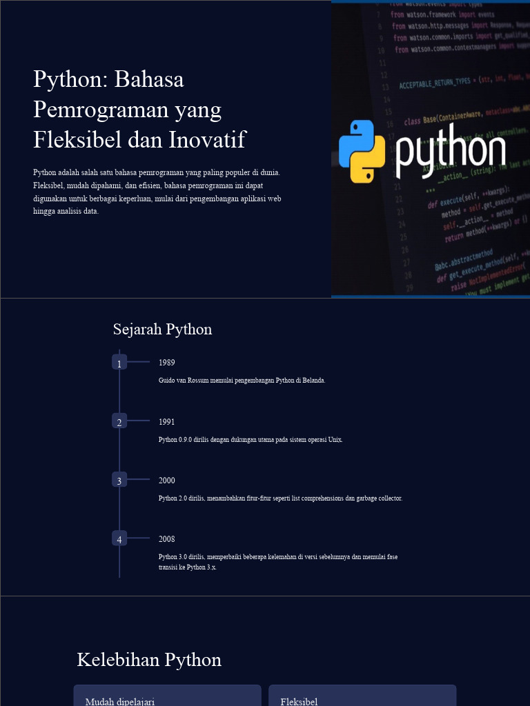 Python Bahasa Pemrograman Yang Fleksibel Dan Inovatif | PDF