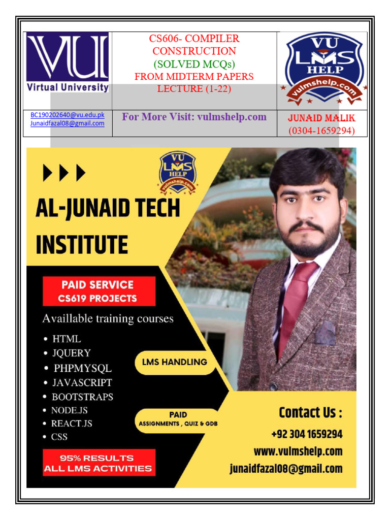 CS606 MIDTERM SOLVED MCQS By JUNAID(1) | PDF CS606 MIDTERM SOLVED MCQS By JUNAID(1) | PDF